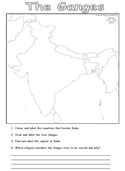 Iman's Home-School: The Ganges River Worksheet