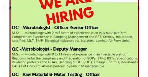 SANOFI - Walk-In Interviews for Multiple Positions - Quality Control on ...