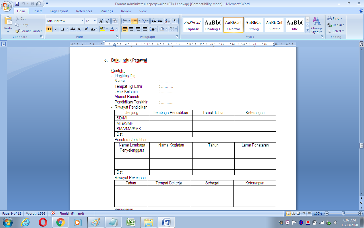 Contoh administrasi pendidik dan tenaga kependidikan lengkap ...