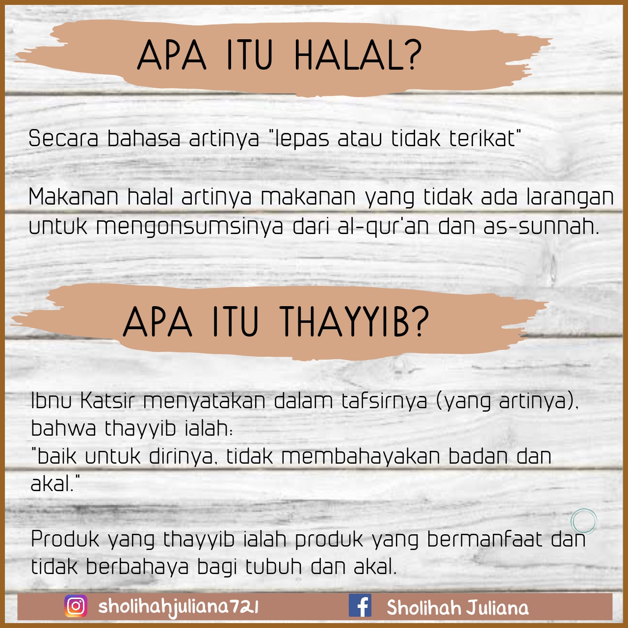 Tiba Urip: Mengenal Makanan Halal dan Thayyib