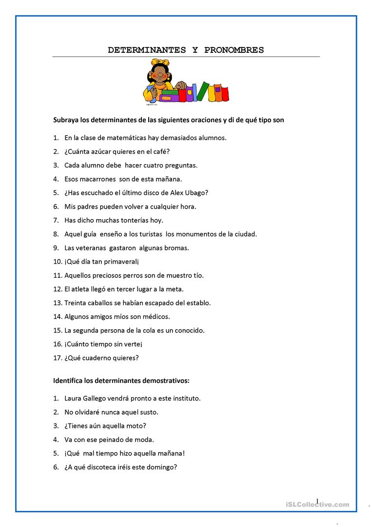EJERCICIOS. LOS DETERMINANTES