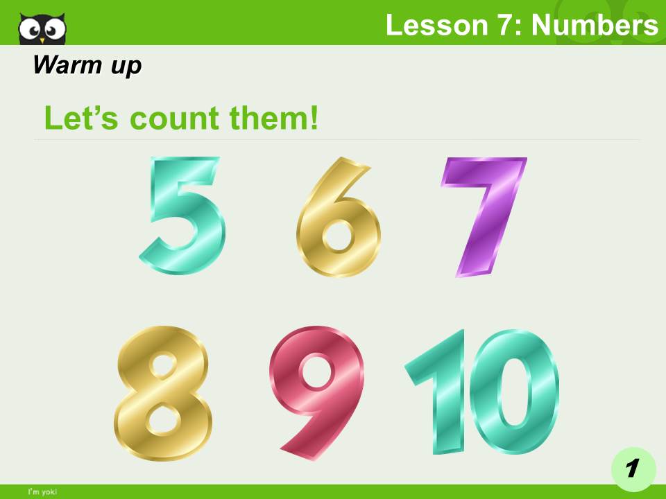 YOKITALK: Lesson 7_Numbers