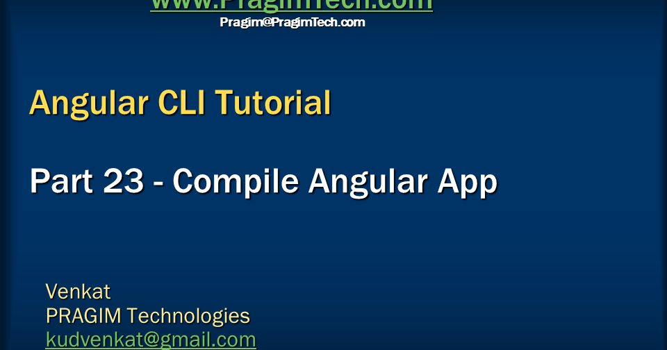 Sql Server Net And C Video Tutorial Compile Angular App Slides