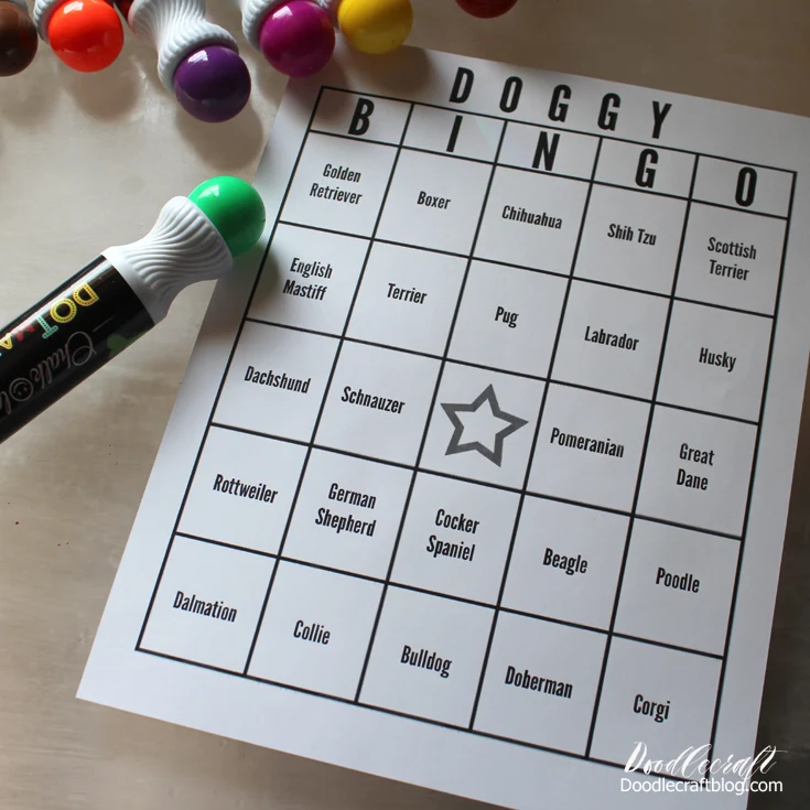 Dog Breed Bingo Free Printable Game for Fun at the Farmer's Market