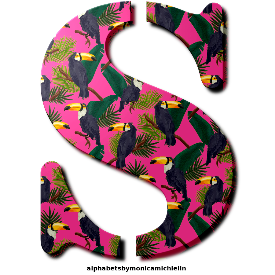 M. Michielin Alphabets: TOUCAN ALPHABET PINK BACKGROUND, NUMBERS, ICONS ...