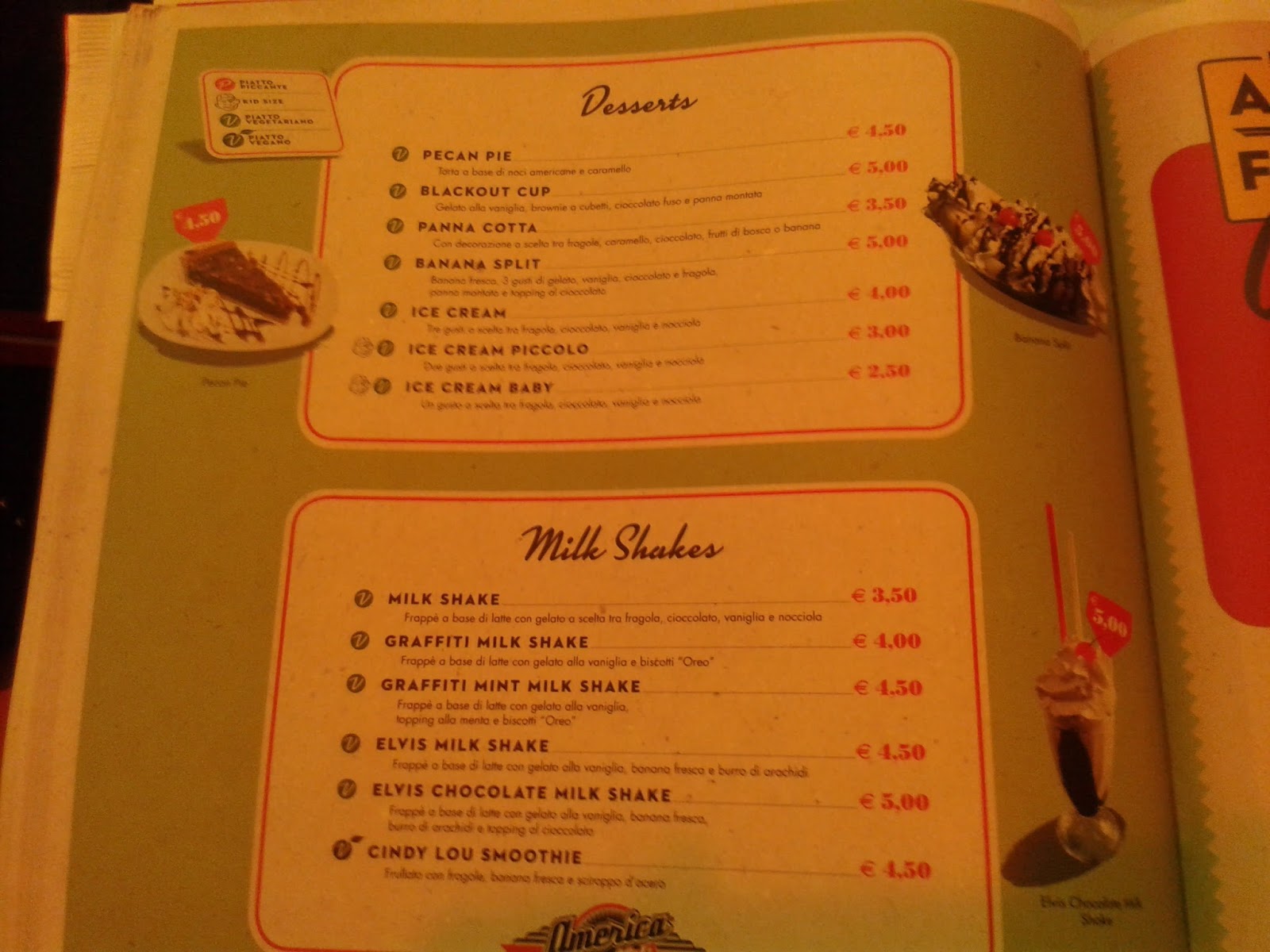 Menu e Prezzi: Menu della Catena di ristoranti America Graffiti ...