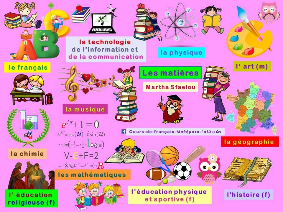 ISAAC LE PROFESSEUR DE FRANÇAIS: 65. LES MATIÈRES SCOLAIRES - LAS ...