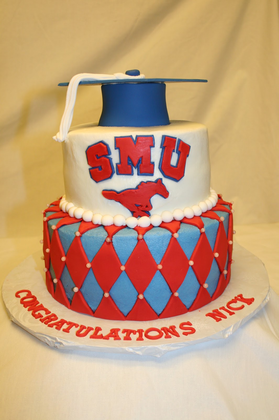 Rachel's Creative Cakes: SMU Graduation Cake