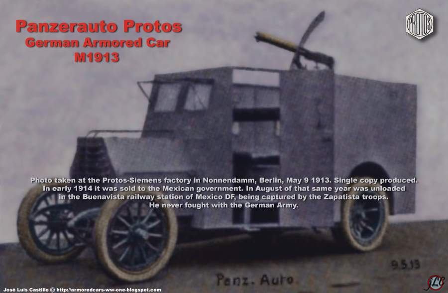 Armored Cars in the WWI: Panzerauto Protos (German Armored Car) M1913