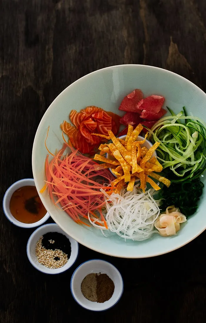 Yee Sang | Prosperity Toss Salad - Lisa's Lemony Kitchen