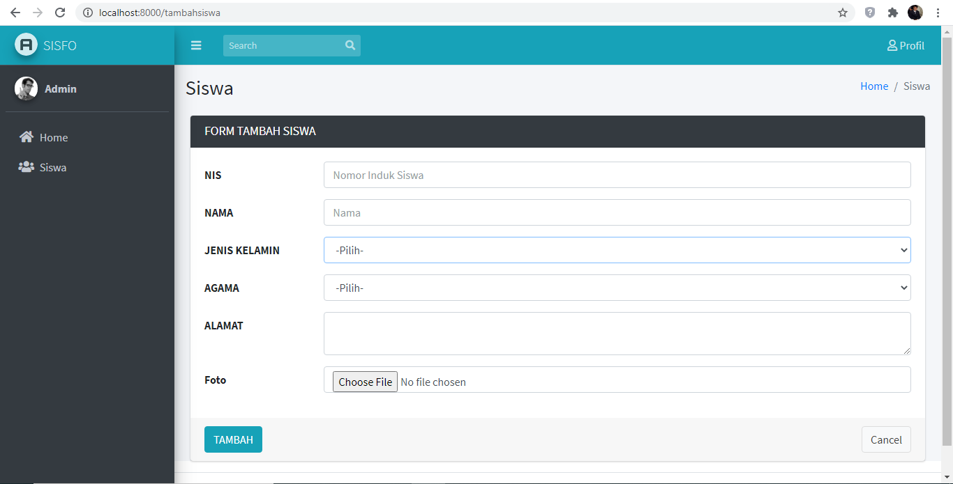 Tutorial CRUD Laravel Bagian 2 (Create) Tutorial CRUD Laravel Bagian 2 (Create)