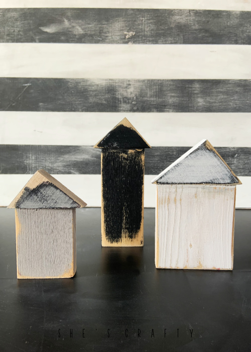 She's Crafty: Wooden Houses - easy home décor made from scrap wood