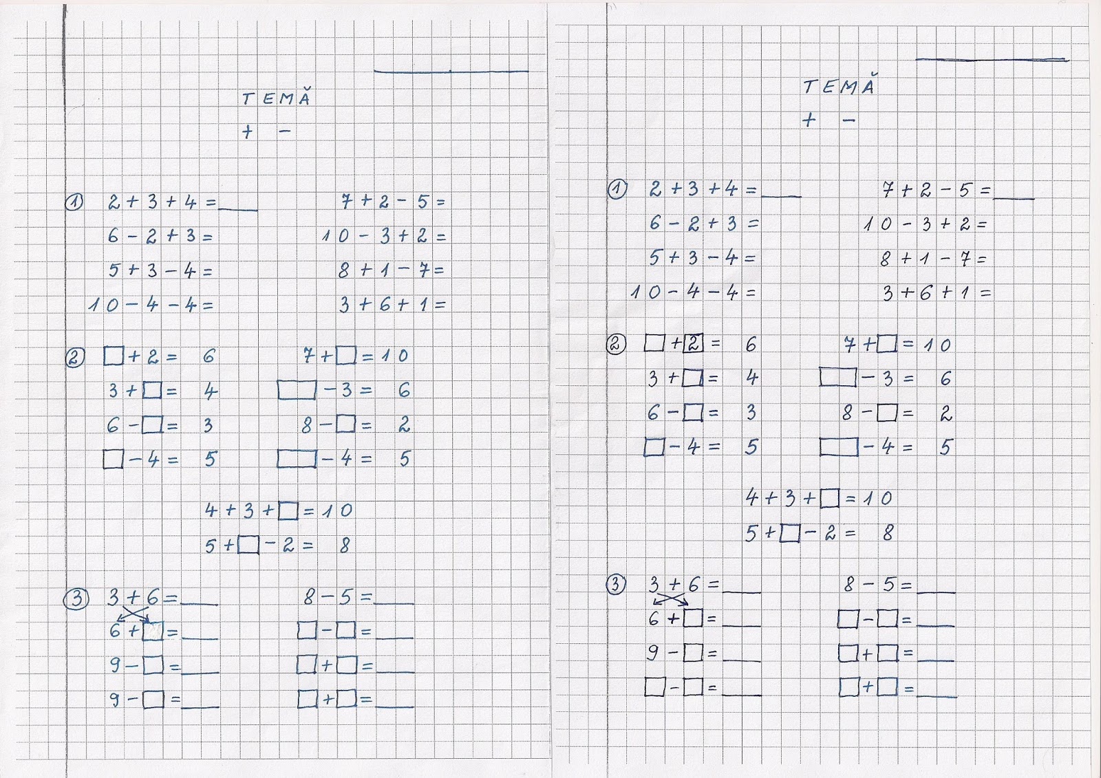 Fișe de matematică