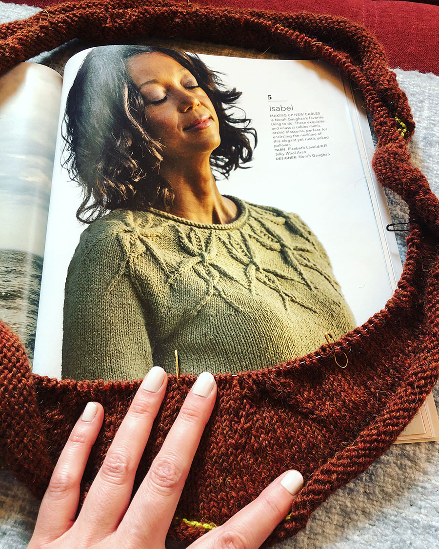 Combine Hand Knitting with Machine Knitting! Isabel Yoke Sweater