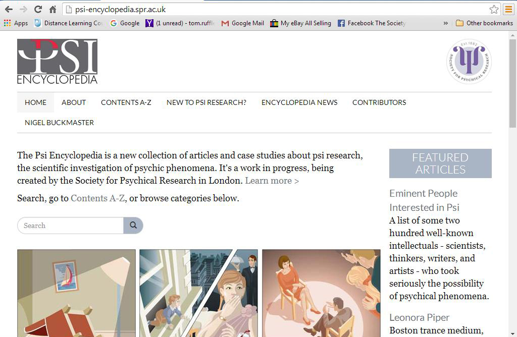 Tom Ruffles: The Society for Psychical Research’s new Psi Encyclopedia