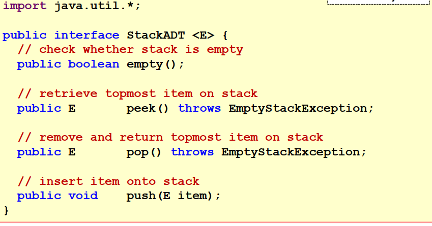 NUS CS MODS: CS2040: Stack ADT