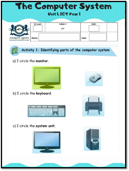 ICT SR KG MATA-MATA: ICT YEAR 1 : PARTS OF A COMPUTER