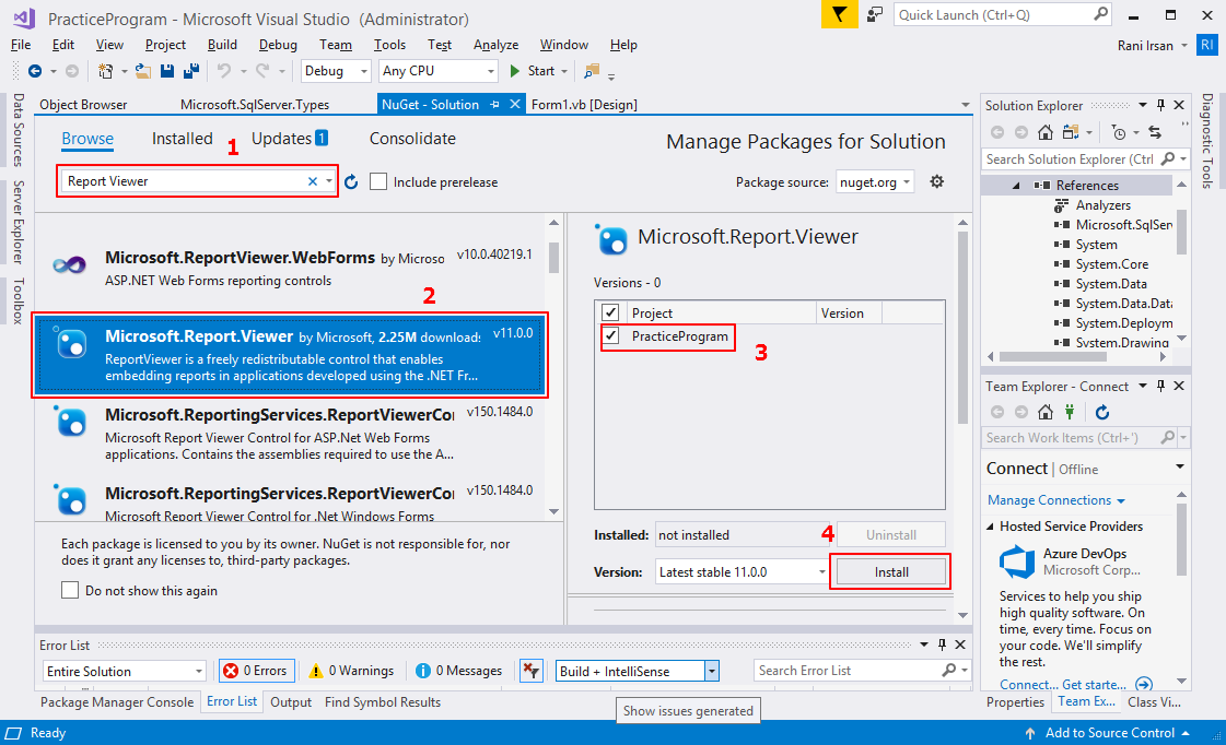 Adding ReportViewer Control ke Project VB.NET / C# in Visual Studio ...