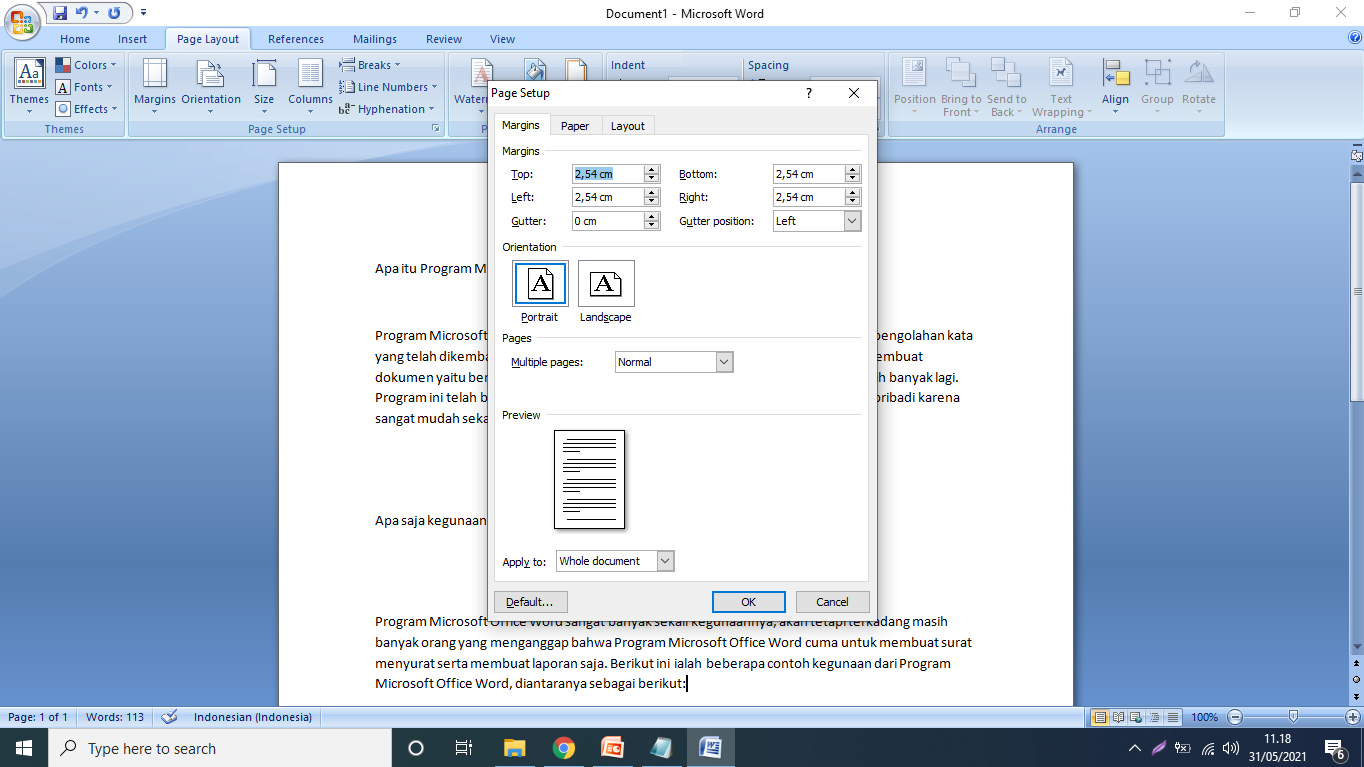 Bagaimana Cara Mengatur Margin di Word???