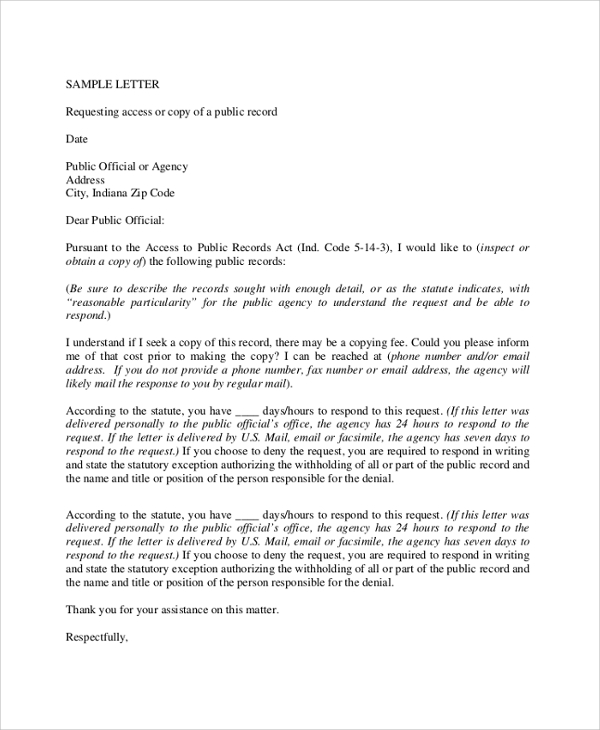 Formal Request Letter - Formal Letters
