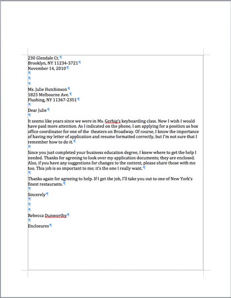Personal Business Letter Format - Birthday Letter