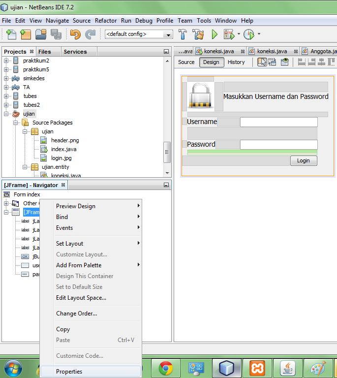 membuat tampilan jframe menjadi di tengah layar | ARIFWEB WEBNYA MAS ARIF