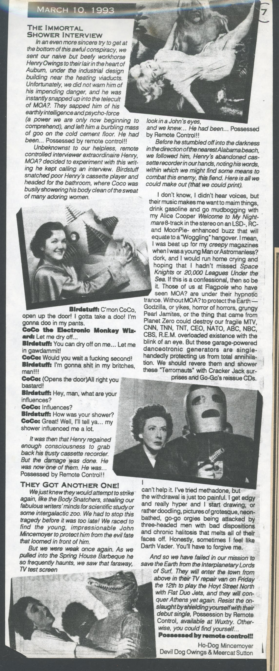 Man or Astro-Man interview & article archive: Various- From Henry Owings