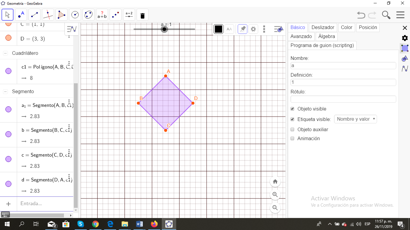 Actividad en Geogebra