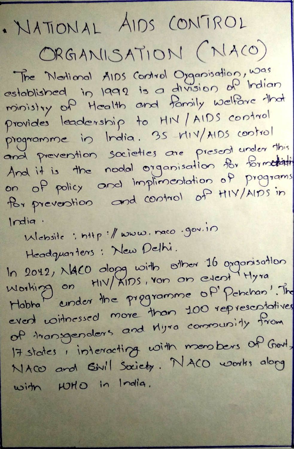 AIDS Awareness Proficiency Badge Notes