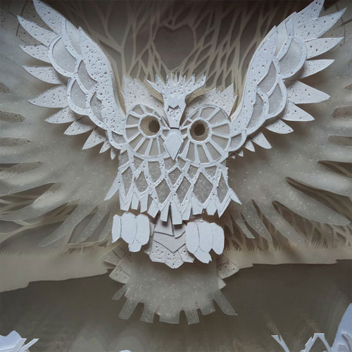 My Owl Barn: 3D Paper-Cut Light Boxes By Aline Maire Of Abracadaboxes