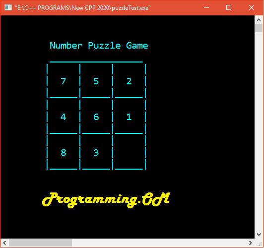 Number puzzle game in C++
