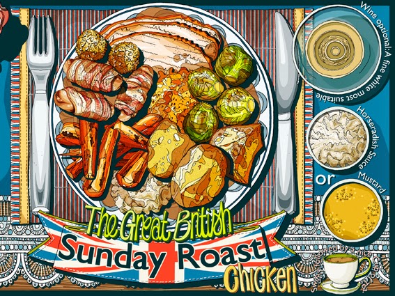 Queen Kwak: Illustration: TDAC Great British Sunday Roast illustrated ...