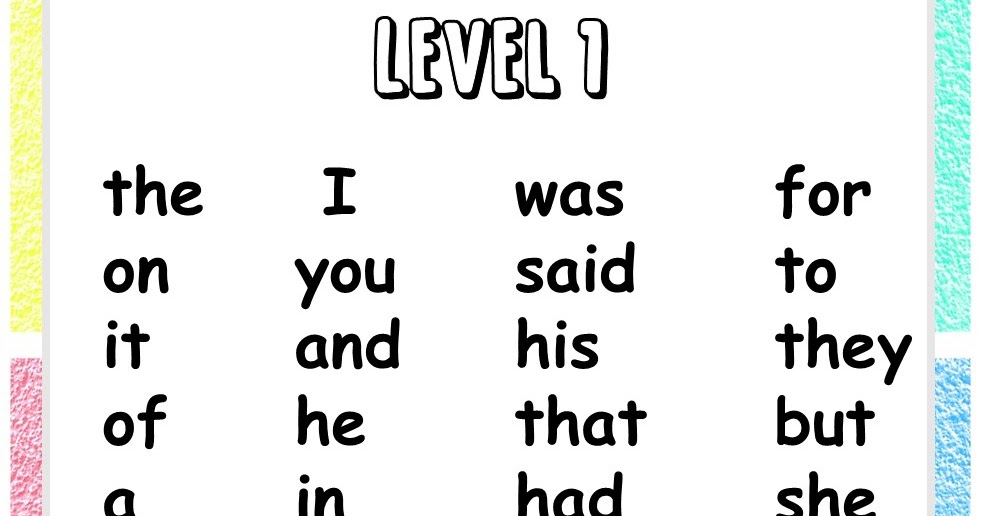 Teacher Fun Files: Basic Sight Words in Different Levels