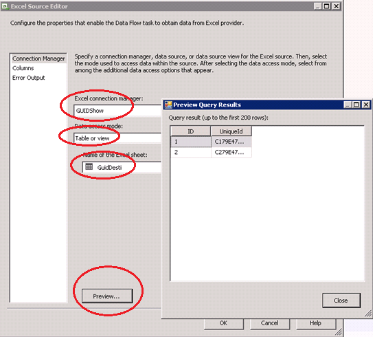 Sqlcastle Issues While Importing Data From Excel To Sql Using Ssis 1 Uniqueidentifier Column