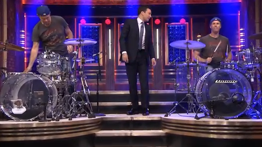 Just Kicking It: The Will Ferrell Chad Smith Drum off on Fallon