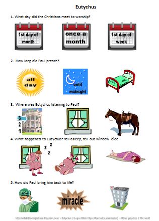 Bible Fun For Kids: Eutychus