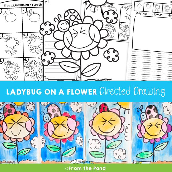 Ladybug on a Flower Directed Drawing | From the Pond