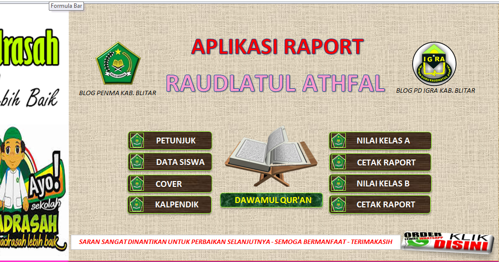Versi terbaru Raport RA 2019