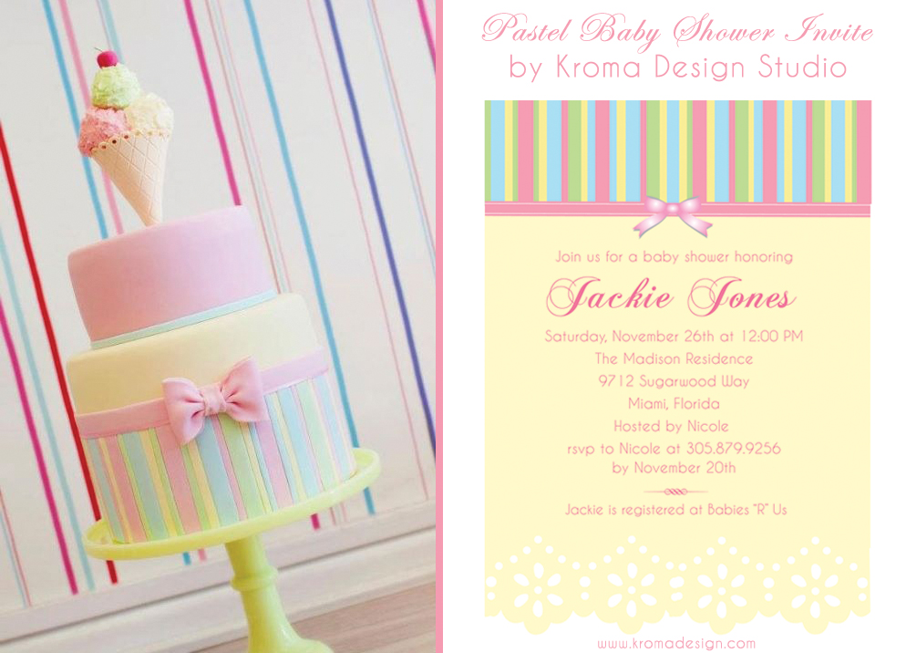 Pastel Inspired Invitation ~ Kroma Design Studio | Today's Party Ideas