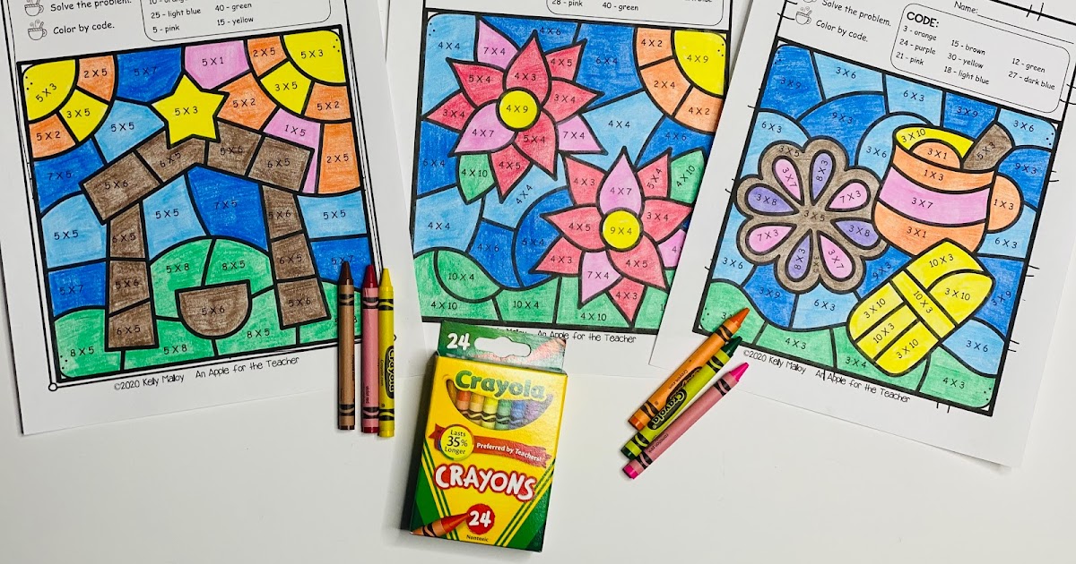 An Apple For The Teacher: Las Posadas Color By Number Math Facts ...