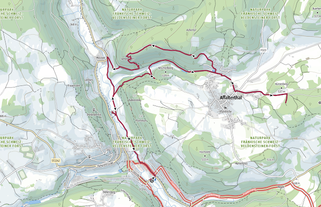 Im Tal des Affalterbachs bei Egloffstein