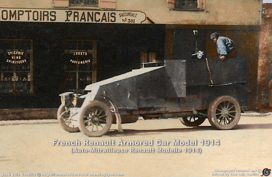 Armored Cars in the WWI: French Renault Armored Car, Model 1914. Saint ...