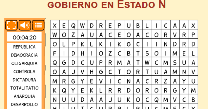 CIENCIAS SOCIALES: SOPA DE LETRAS