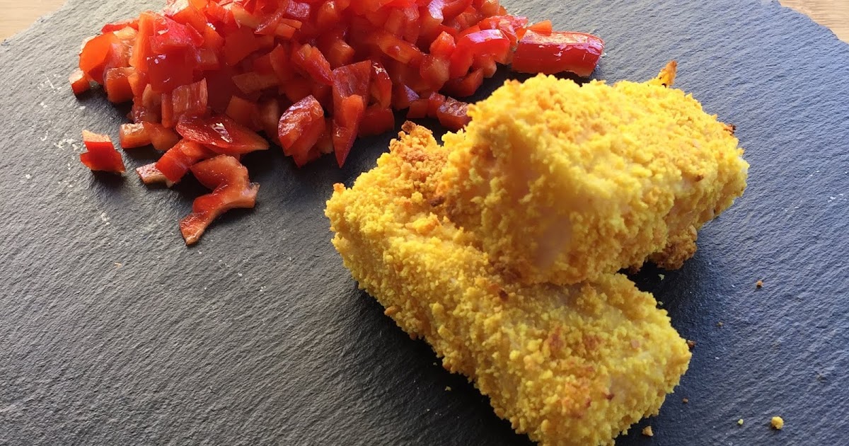 Bastoncini di merluzzo panati super light con insalata di peperoni