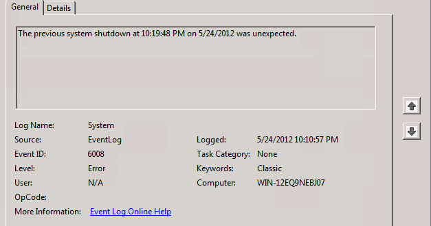 ITs Amazing IT Technical Support : How to check unexpectedly shut down on Windows (Event ID 6008)