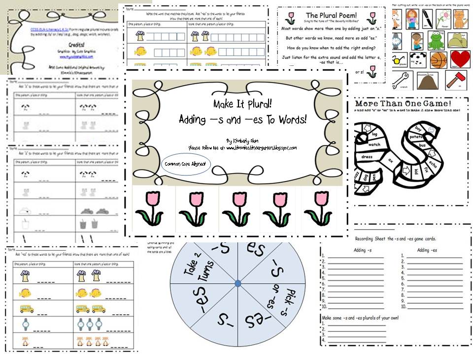 Kimmie's Kindergarten: Working on Plurals in Kindergarten!