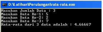 Die Santo Blog: Program Mencari Nilai Rata-Rata dari Beberapa Bilangan ...