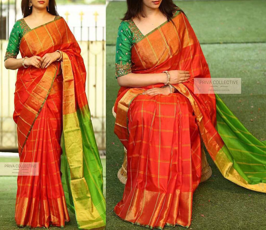Latest Uppada Checks Sarees | Buy Online Sarees