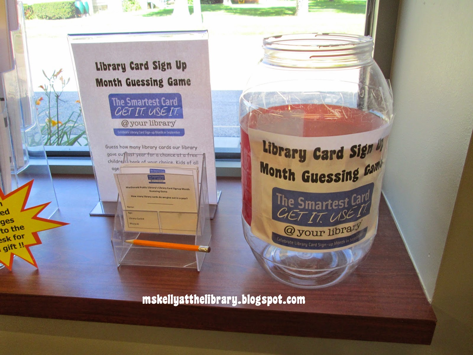 Ms. Kelly at the Library: Library Card Signup Month Guessing Game