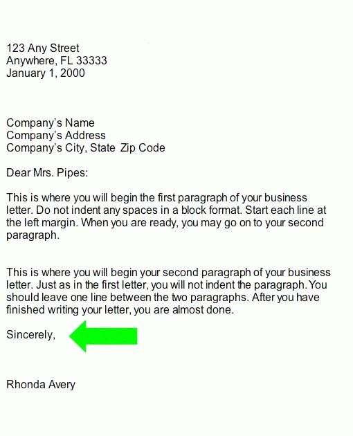 Business Letter Salutation ~ Thankyou Letter